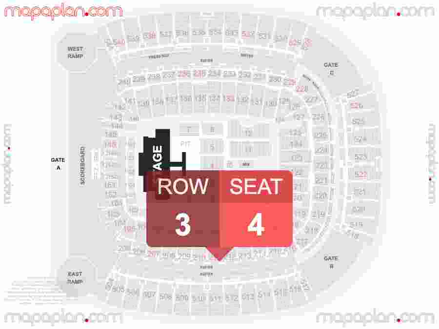 Pittsburgh Acrisure Stadium Detailed Interactive Seating Chart With Seat And Row Numbers